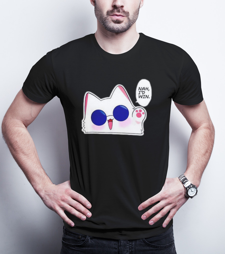 Cute Funny Cat Anime Meme Nah I'd Win Gojo Cat T-Shirt