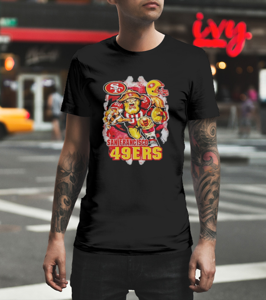San Francisco 49ers NFL Fierce Lion Mascot Graphic For Fans T-Shirt