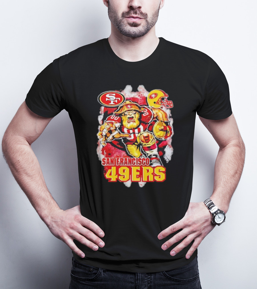 San Francisco 49ers NFL Fierce Lion Mascot Graphic For Fans T-Shirt