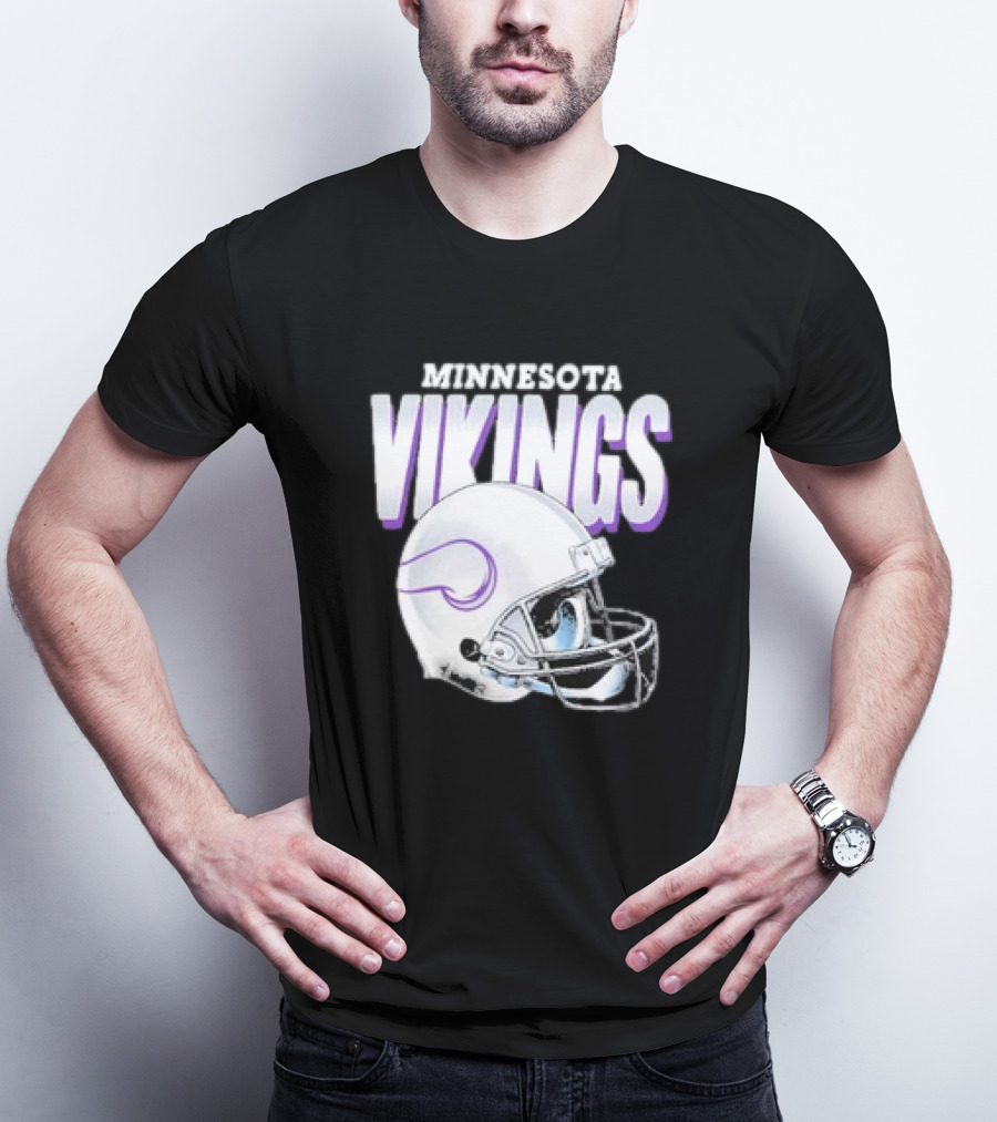 Minnesota Vikings Gradient Helmet NFL Merchandise T-Shirt