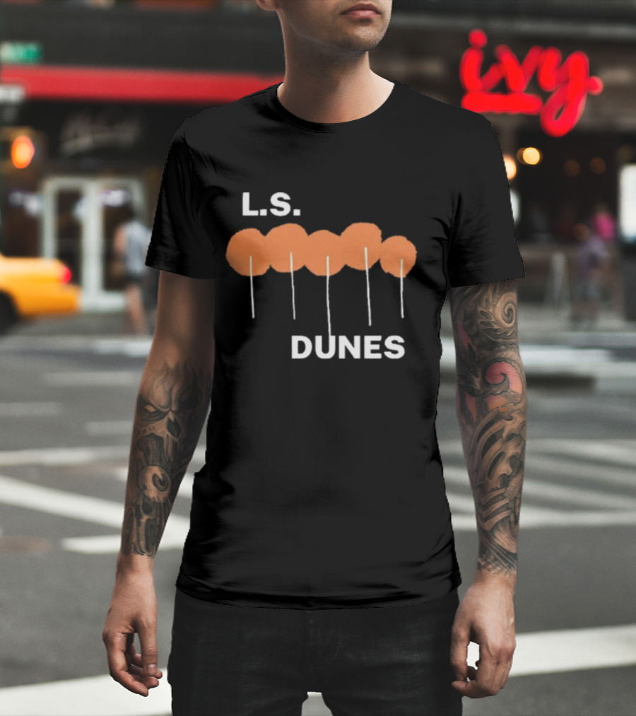 Ls Dunes Poppies Orange Circle T-Shirt