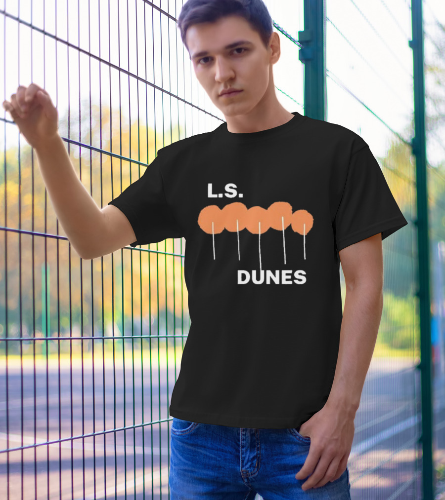 Ls Dunes Poppies Orange Circle T-Shirt