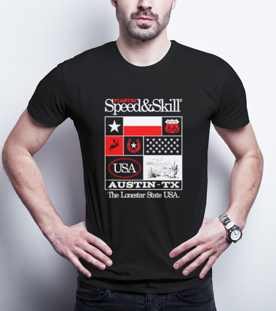 Plastr Speed And Skill Op81 Texas Route 66 Austin The Lonestar State USA T-Shirt