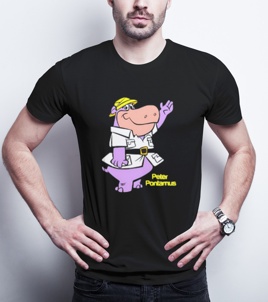 Peter Pontamus Cartoon Cute Hippo Safari T-Shirt