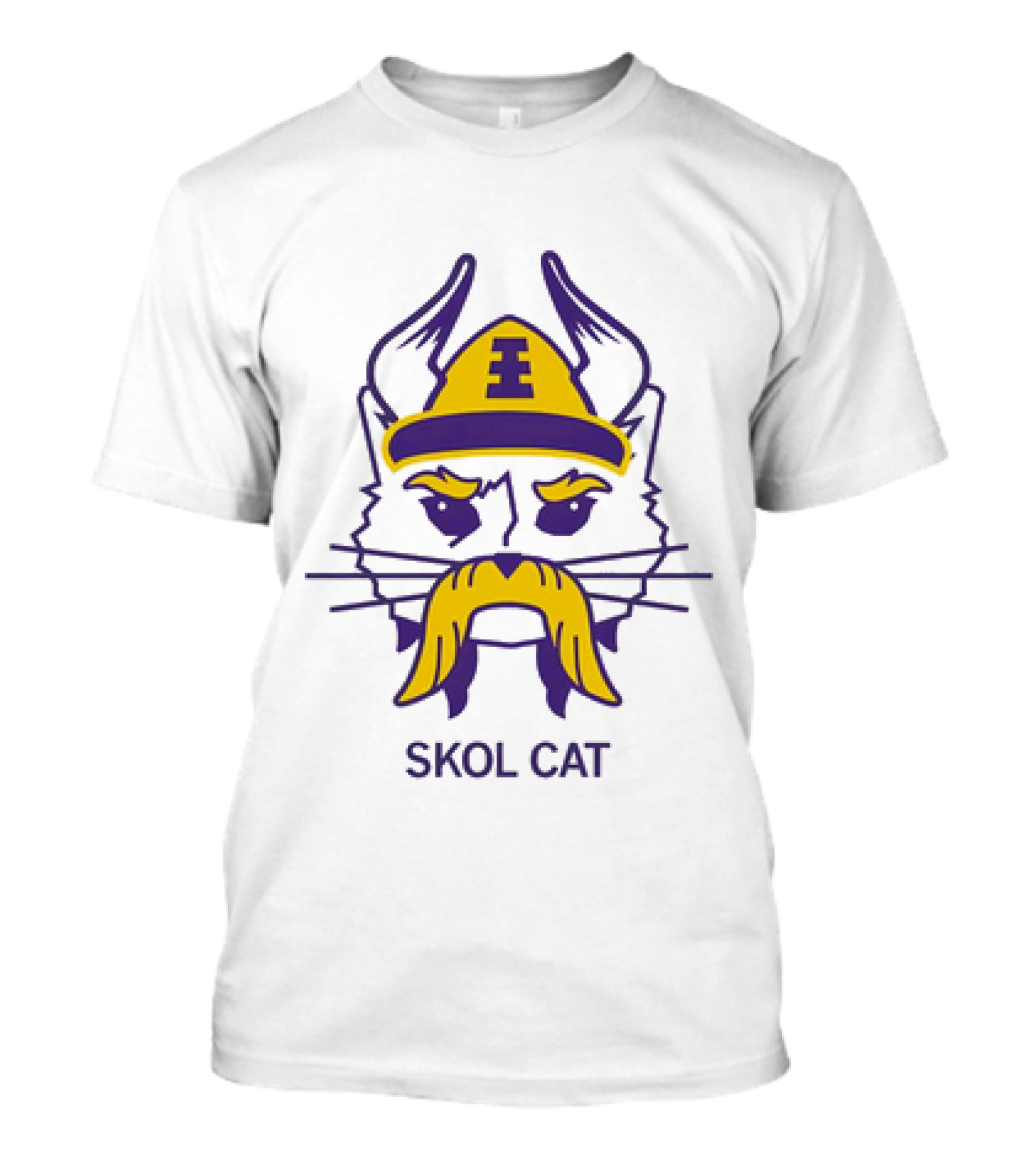 Los Angeles Lakers Skol Cat Viking Helmet Mustache T-Shirt