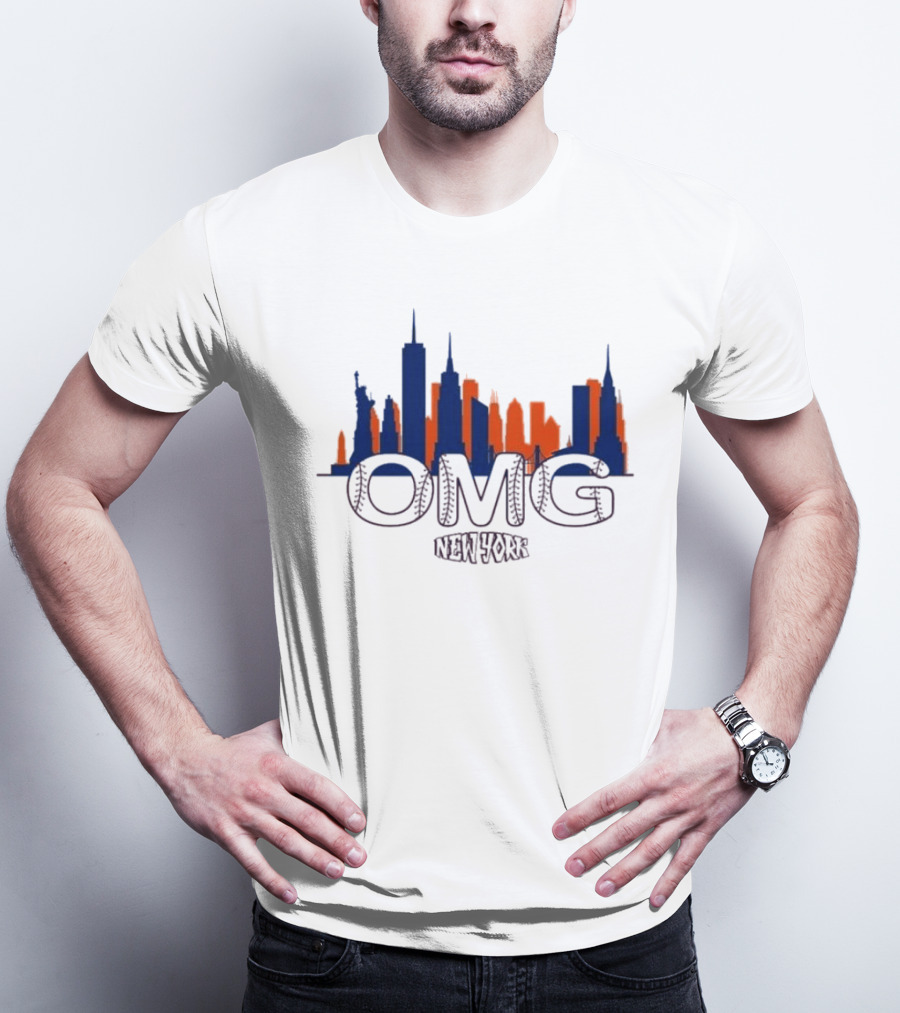 New York OMG Mets Skyline Queens Baseball T-Shirt