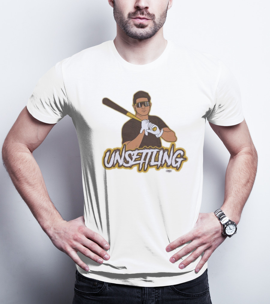 Unsettling Baseball Player With Bat And Gloves T-Shirt