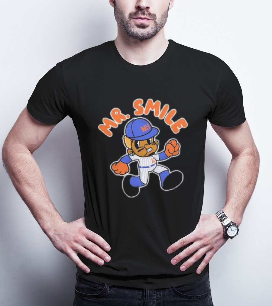 Mr. Smile New York Mets NY Baseball Character T-Shirt