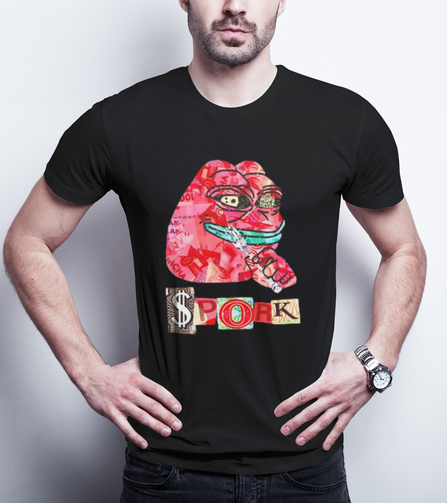Colombo Spork Pepe Meme Collage Smoking T-Shirt