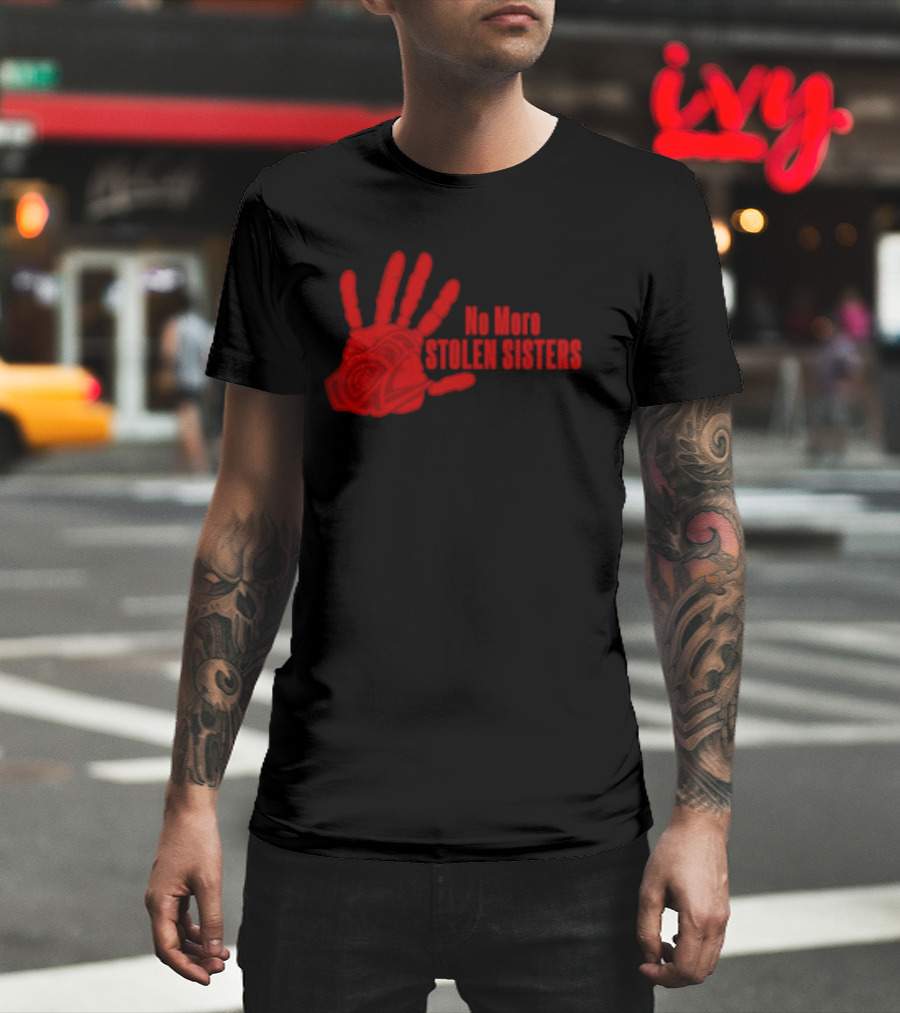 No More Stolen Sisters Red Blood Hand T-Shirt