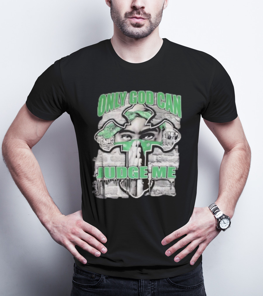 Only God Can Judge Me 2pac Cross Brick Background T-Shirt