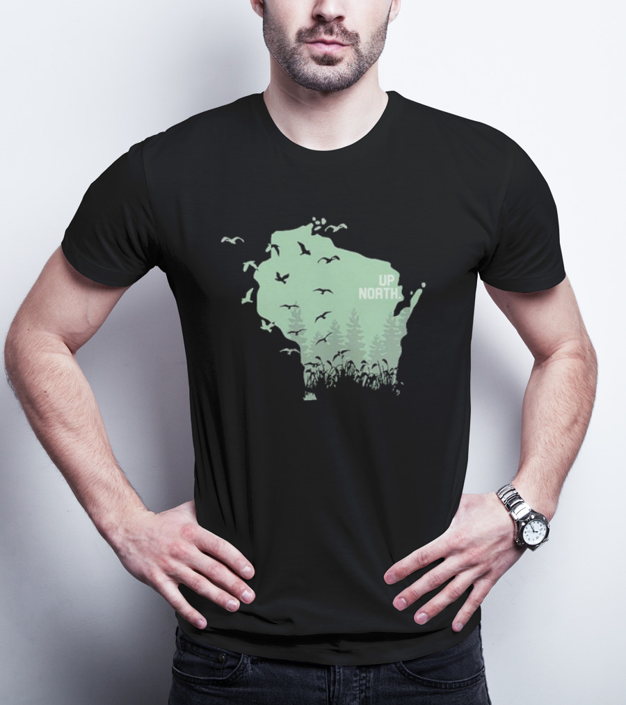 Wisconsin Up North Birds And Trees T-Shirt