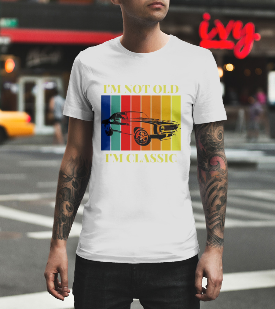 I’m Not Old I’m Classic Retro Car Vintage Stripes T-Shirt