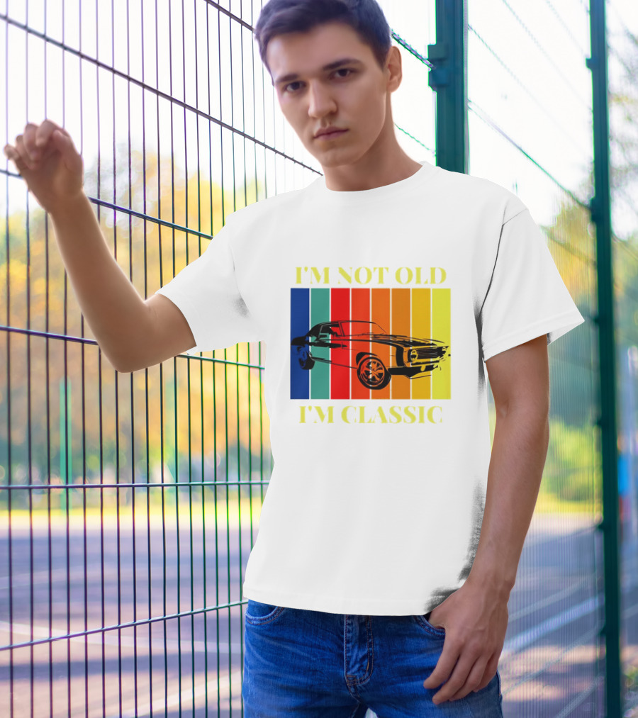 I’m Not Old I’m Classic Retro Car Vintage Stripes T-Shirt