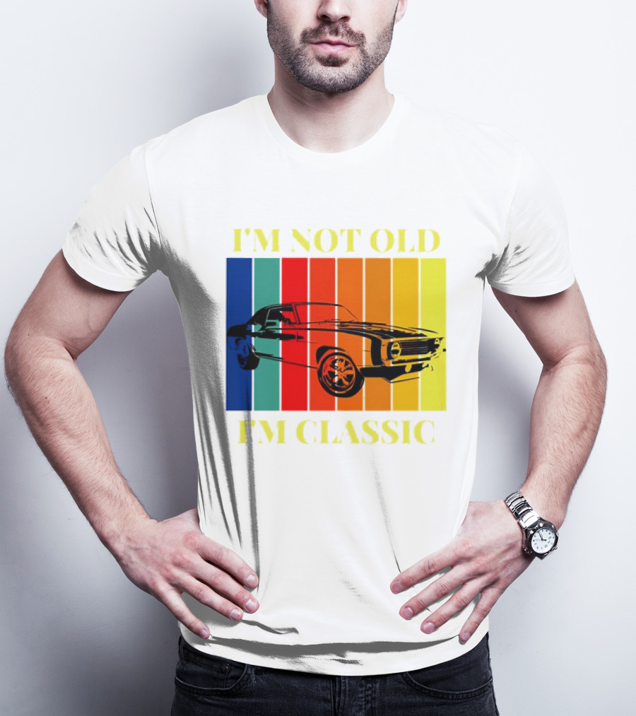 I’m Not Old I’m Classic Retro Car Vintage Stripes T-Shirt