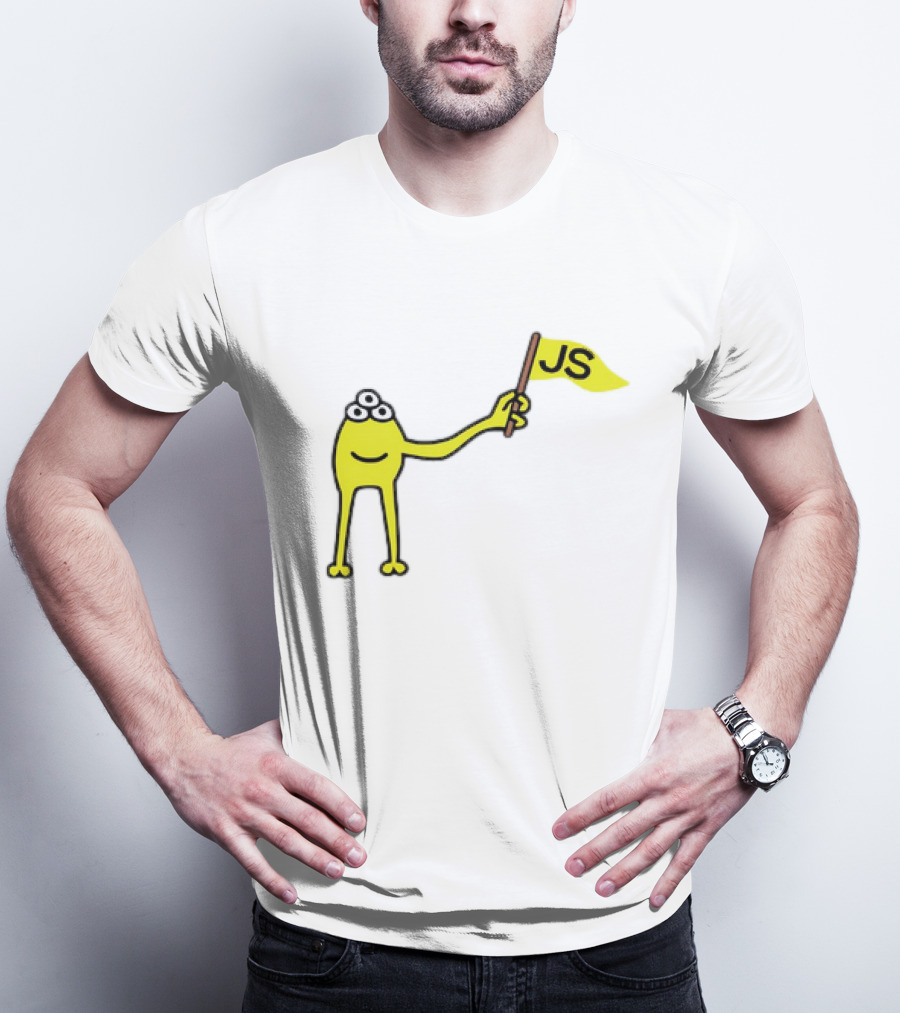 Yellow Three-Eyed Monster Waving JS Flag T-Shirt