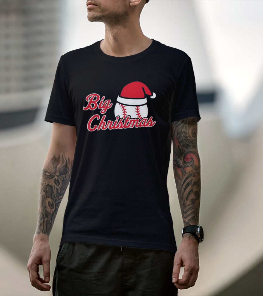 Cleveland Big Christmas Baseball Santa Hat T-Shirt