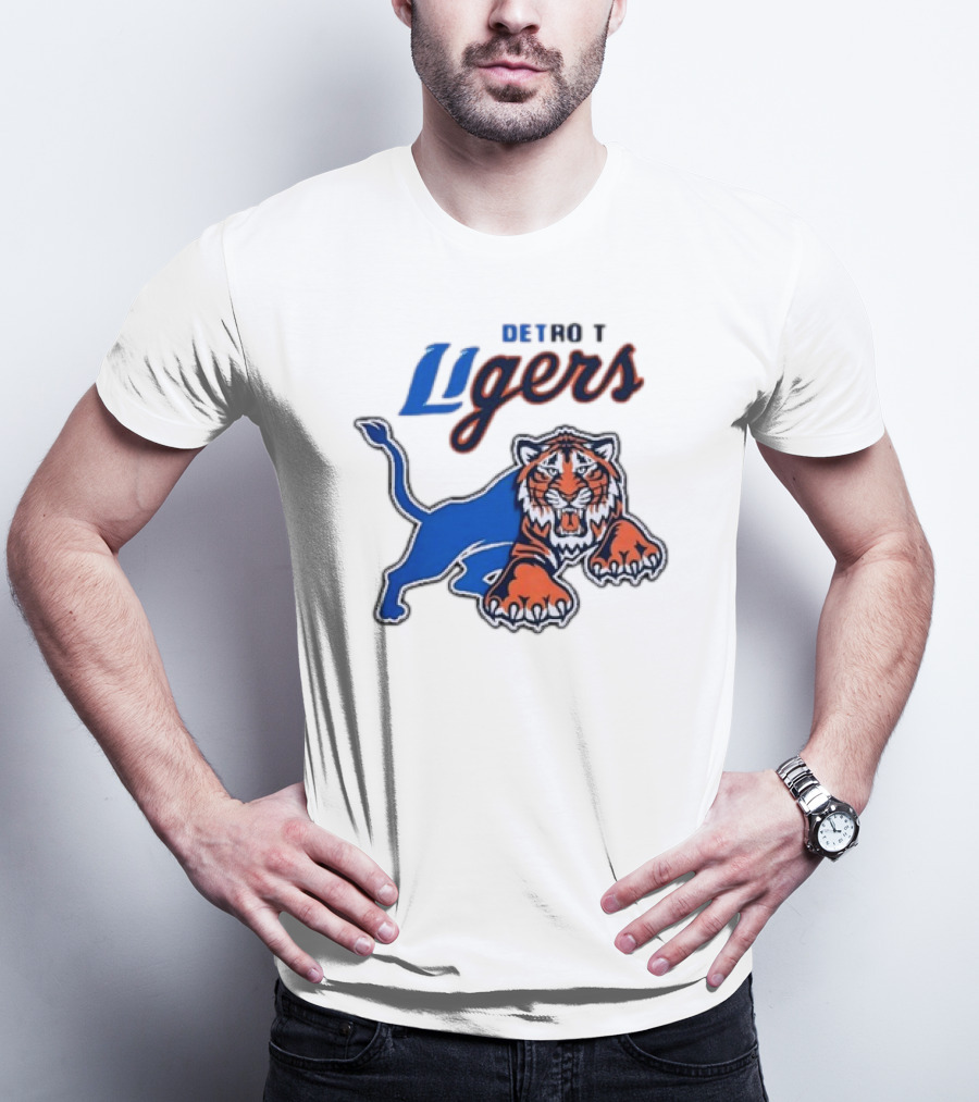 Detroit Ligers Detroit Tigers X Detroit Lions Crossover T-Shirt