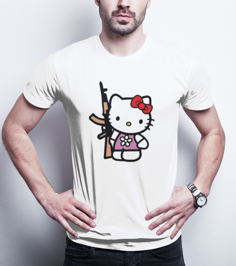 Hello Kitty With AK-47 Cute T-Shirt