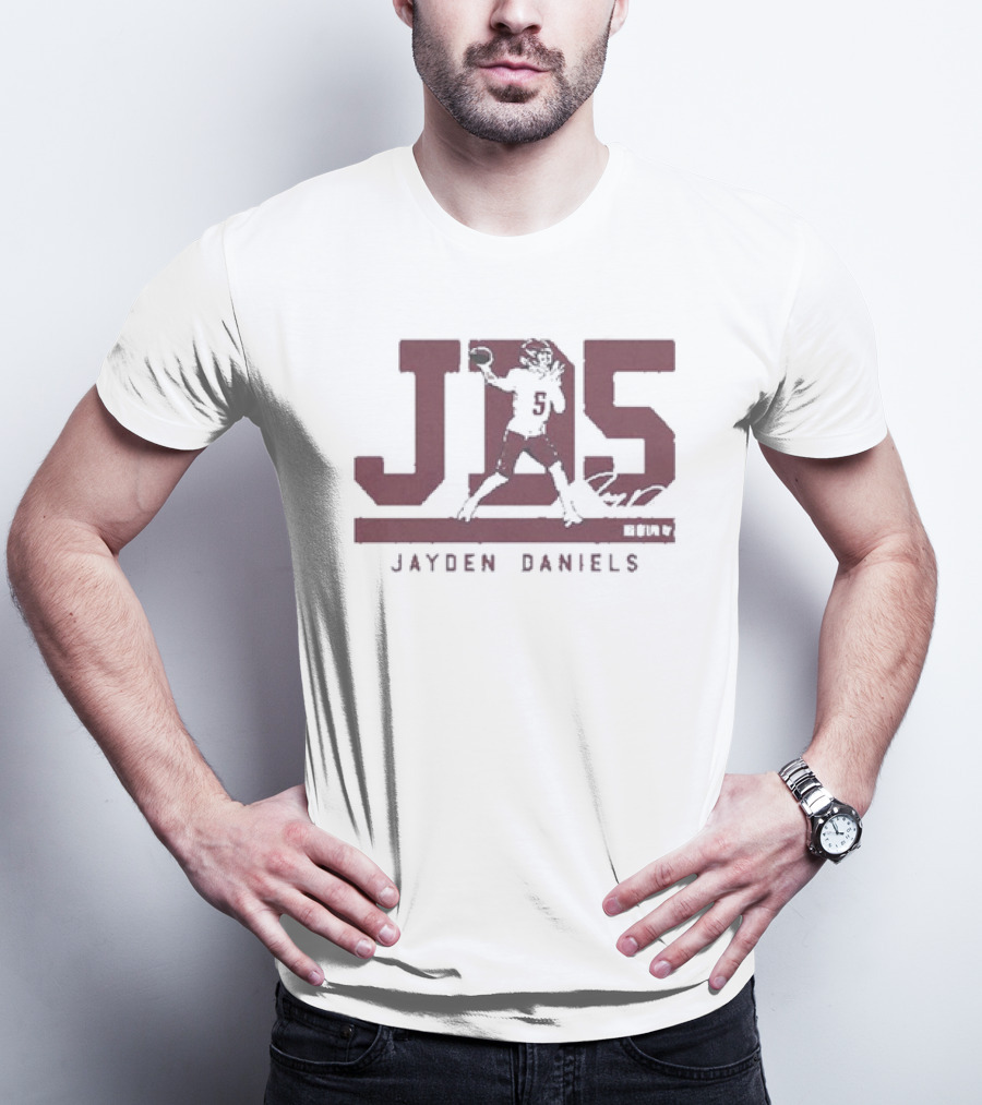 Jayden Daniels JD5 Quarterback Football Player Signature T-Shirt
