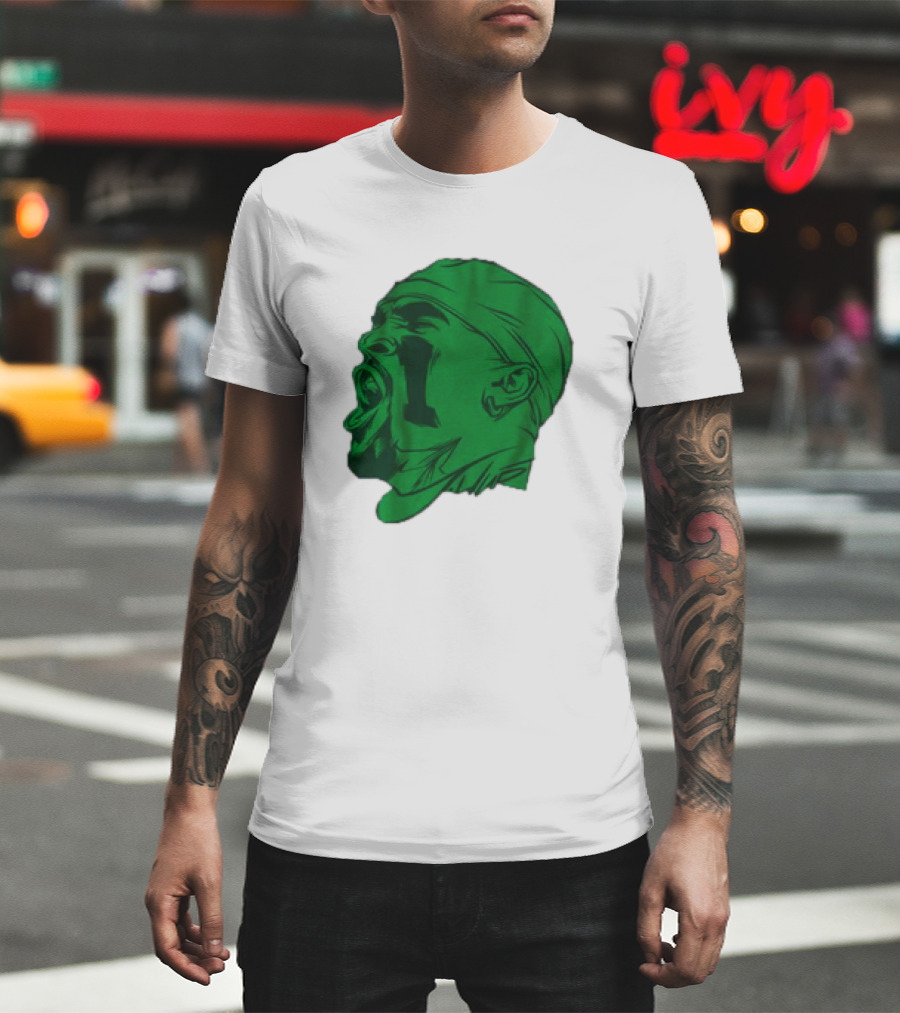 Philadelphia Eagles Jalen Hurts Green Illustration Yelling T-Shirt