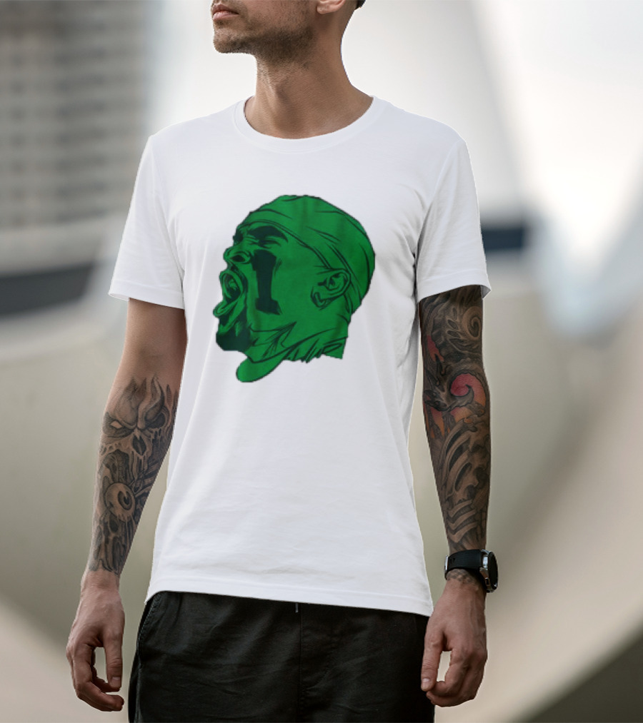 Philadelphia Eagles Jalen Hurts Green Illustration Yelling T-Shirt