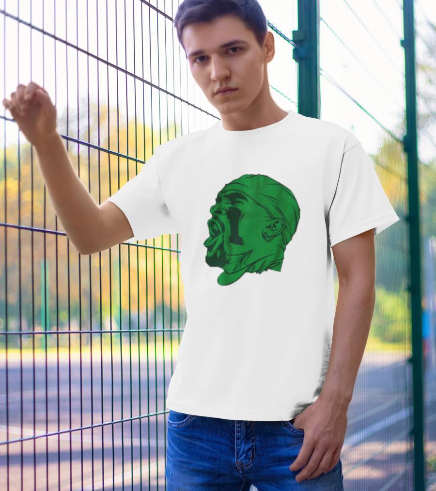 Philadelphia Eagles Jalen Hurts Green Illustration Yelling T-Shirt