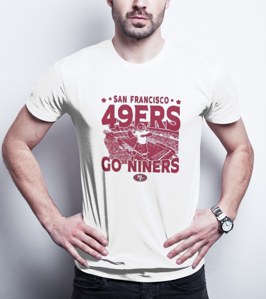 San Francisco 49ers Go Niners Vintage Stadium Football T-Shirt
