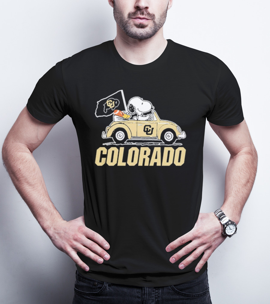 Peanuts Snoopy Woodstock Colorado Buffaloes Car T-Shirt