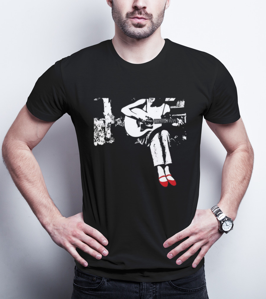Devon Gabriella Acoustic Guitar With Red Shoes T-Shirt