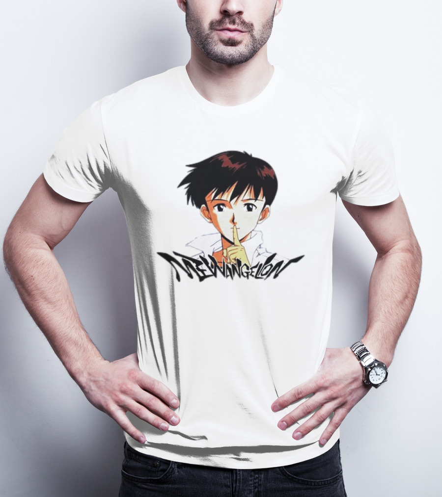 Mewangelion Ikari Shinji Anime Cartoon Evangelion Crossover T-Shirt