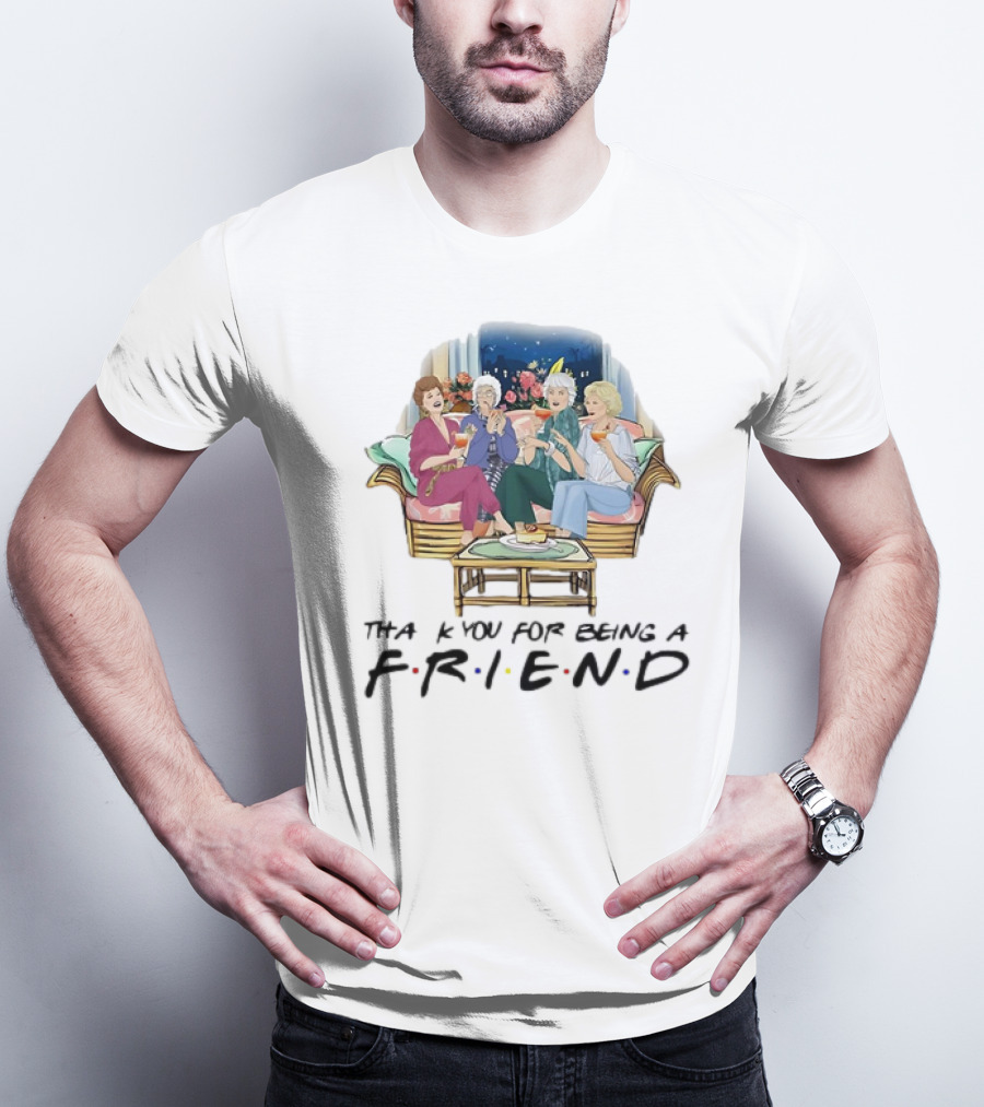 The Golden Girls Thank You For Being A FRIEND Sofa Scene With Colorful Drinks T-Shirt