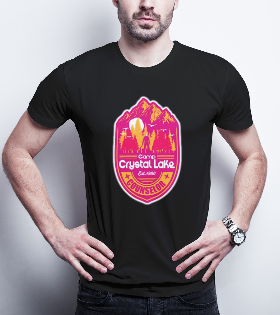 Camp Crystal Lake Counselor Est 1980 Vintage Badge T-Shirt