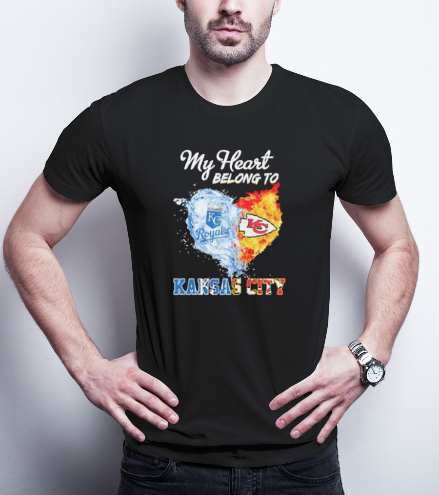 My Heart Belong To Kansas City Royals KC Chiefs Kansas City T-Shirt