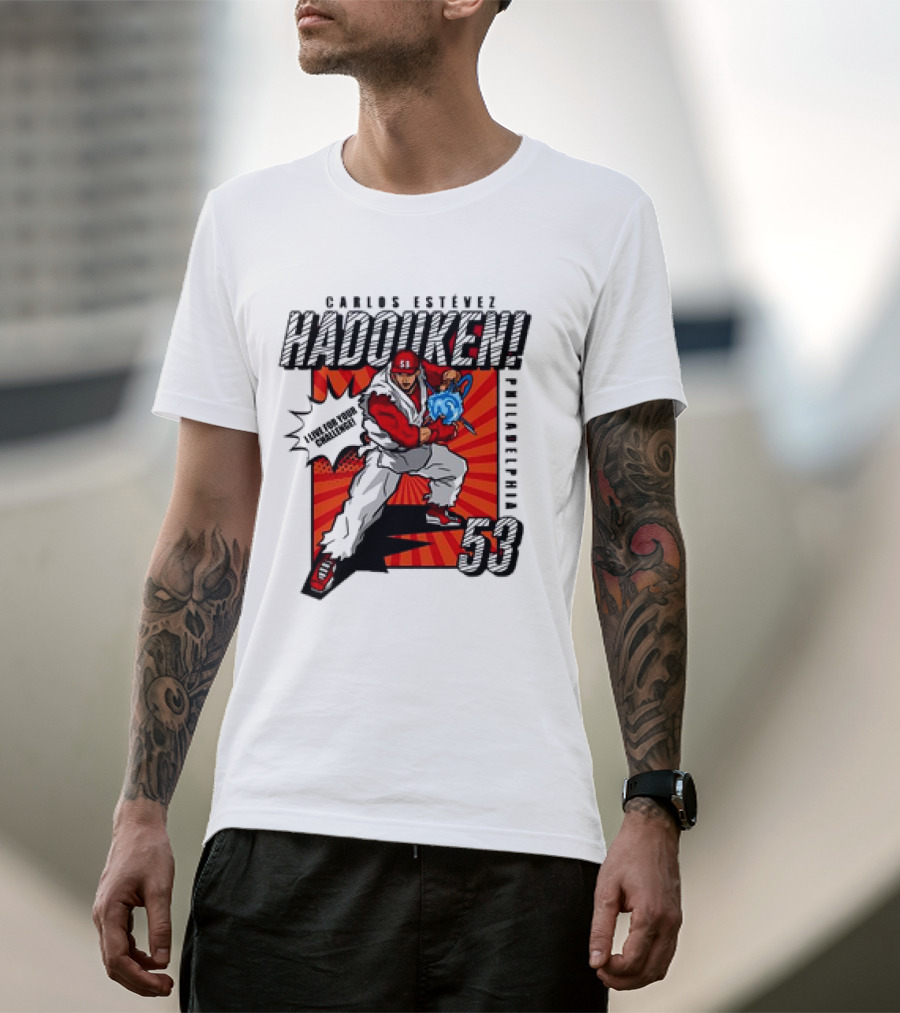 Carlos Estévez HADOUKEN Philadelphia 53 Fighter Explosion T-Shirt