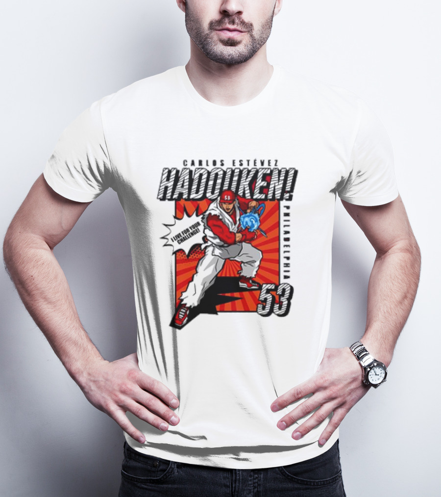 Carlos Estévez HADOUKEN Philadelphia 53 Fighter Explosion T-Shirt
