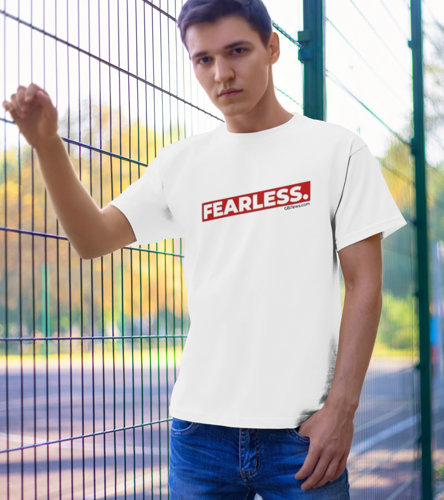 Fearless GBnews.com Bold Red Text T-Shirt