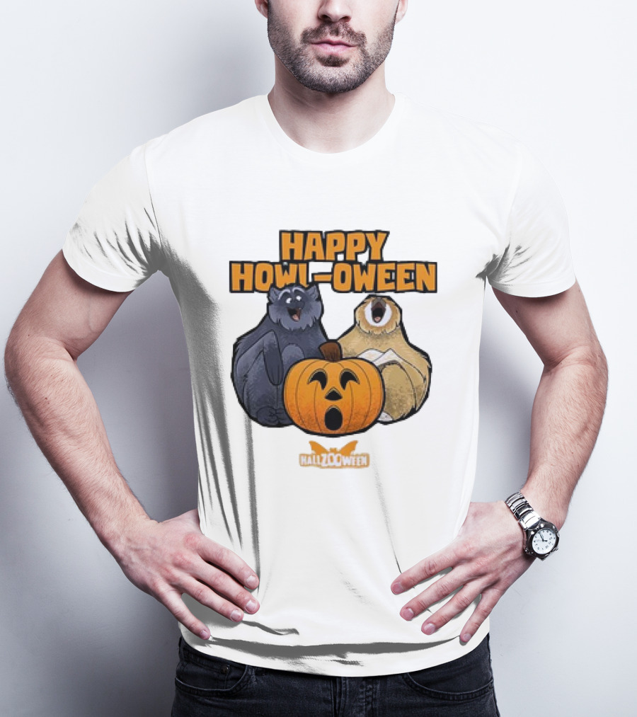 Happy Howl-oween Gibbons HallZOoween Pumpkin T-Shirt