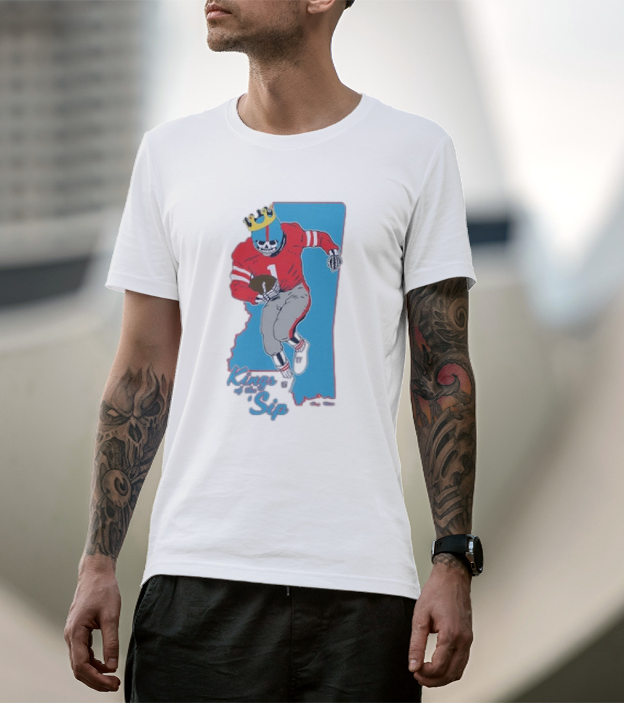Ole Miss Rebels Kings Of The Sip Mississippi Football Skeleton T-Shirt