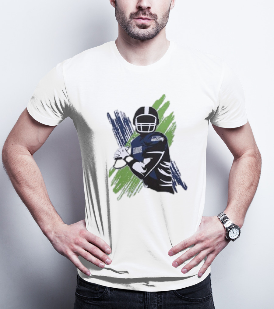 Seattle Seahawks Starter Player X Blue Green Football T-Shirt