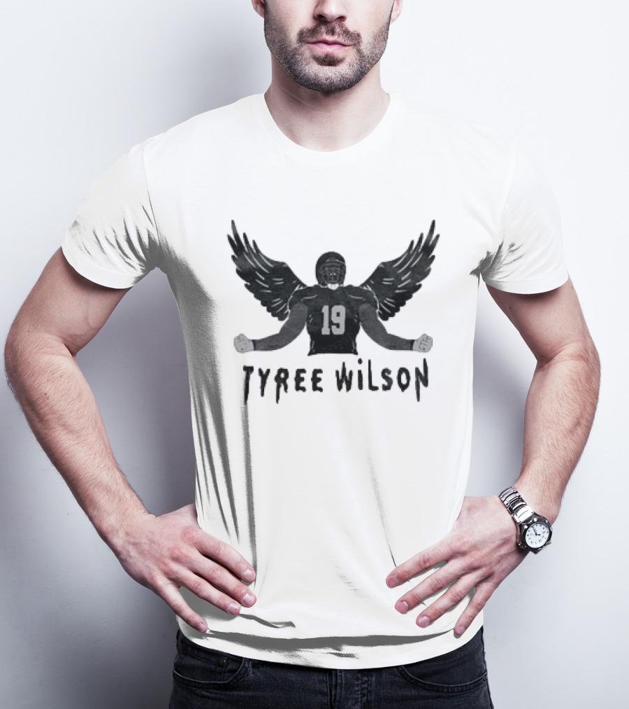 Tyree Wilson 19 Las Vegas Raiders Winged Football Player T-Shirt