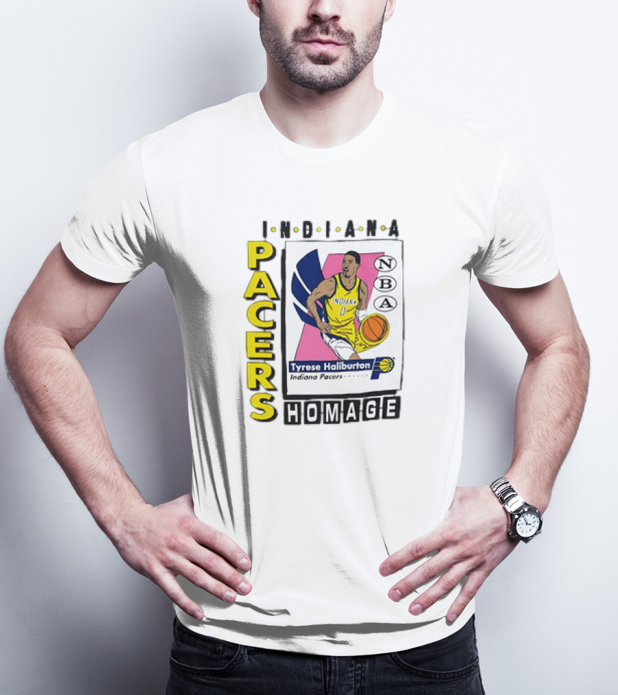 Tyrese Haliburton Indiana Pacers NBA Homage Vintage Skybox T-Shirt