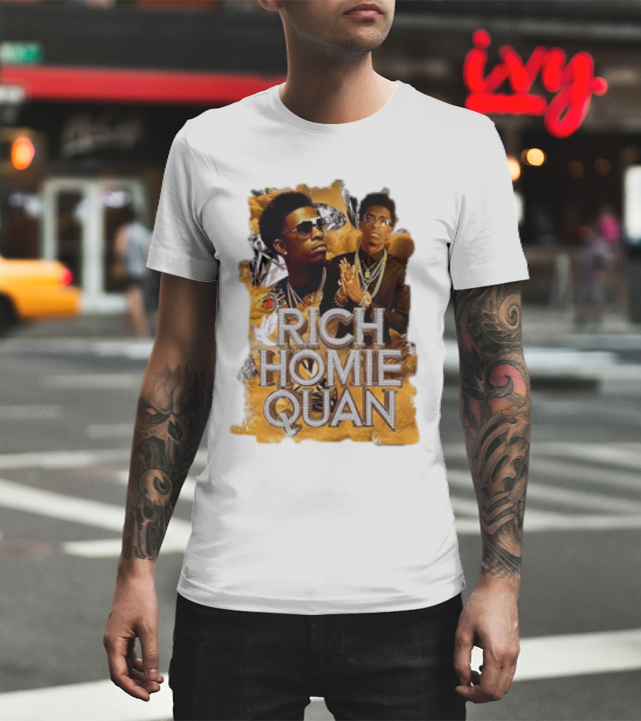 Rich Homie Quan Vintage Style Graphic Collage T-Shirt