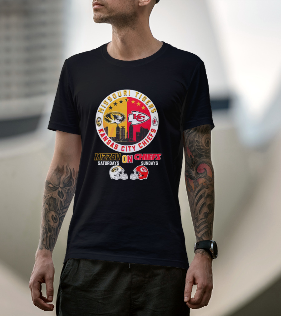Missouri Tigers Mizzou Saturdays Kansas City Chiefs Sundays T-Shirt