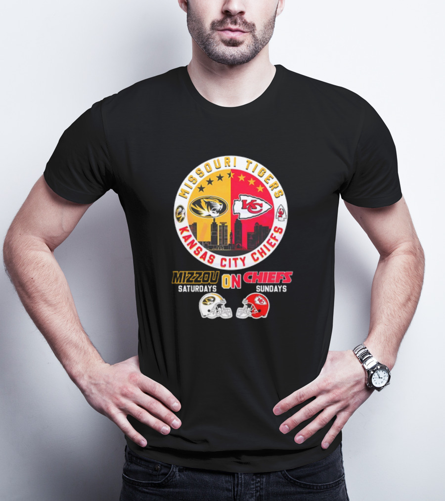 Missouri Tigers Mizzou Saturdays Kansas City Chiefs Sundays T-Shirt
