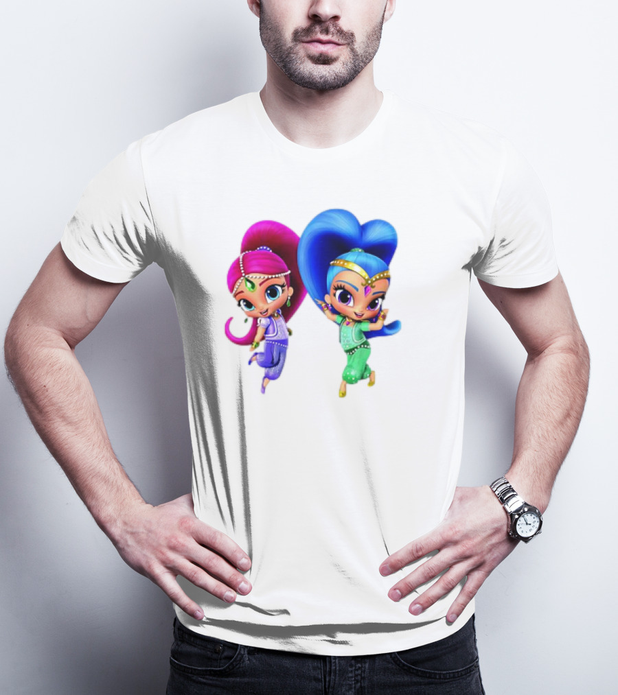 Shimmer And Shine Cartoon Girl Friend Duo With Vibrant Colors T-Shirt