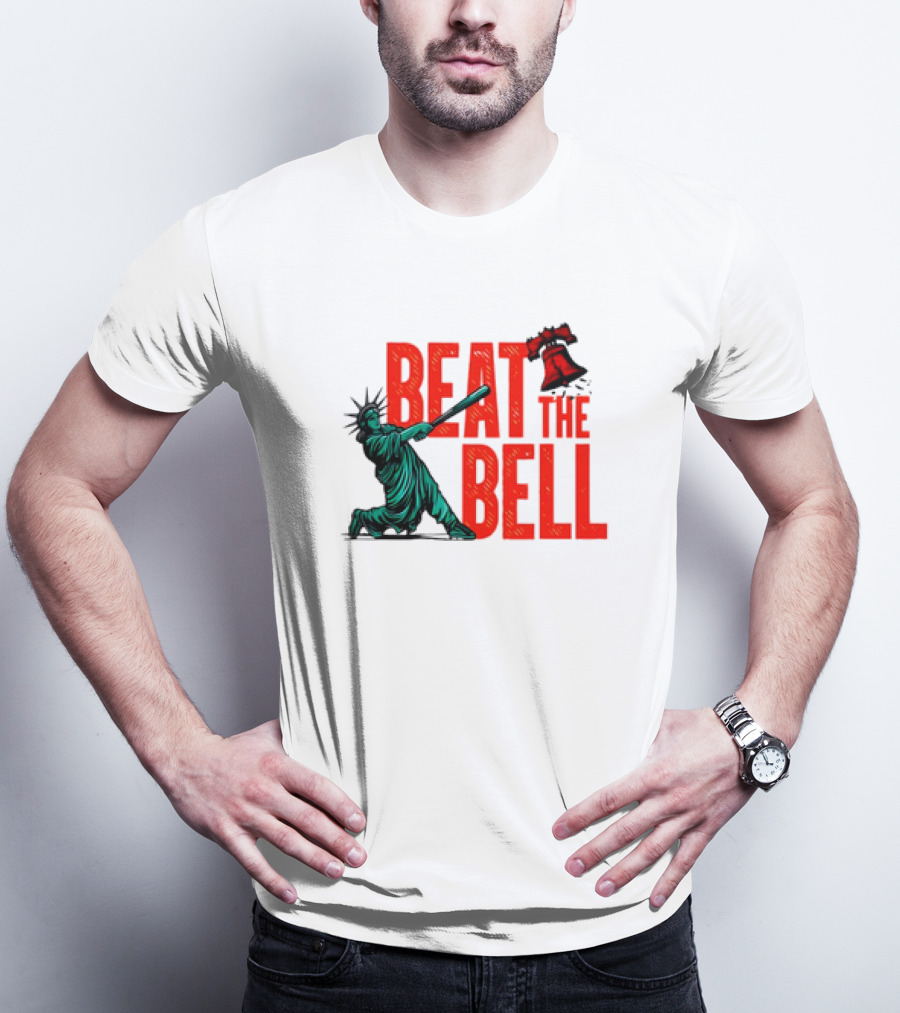 Statue Of Liberty Baseball Swing Beat The Bell Liberty Bell T-Shirt