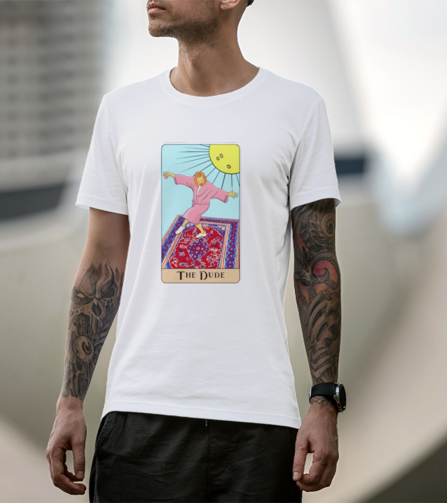 The Dude Tarot Card The Big Lebowski Bowling Rug Sun T-Shirt