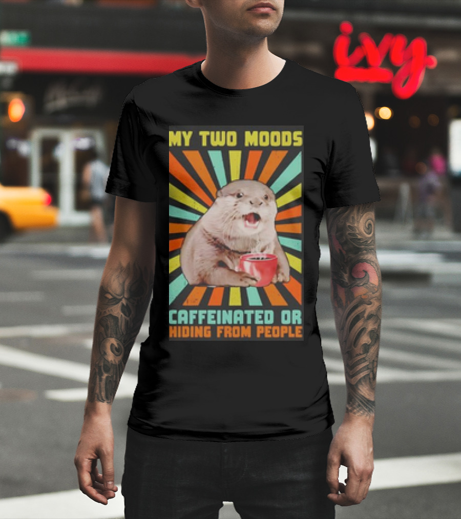 My Two Moods Caffeinated Or Hiding From People Retro T-Shirt