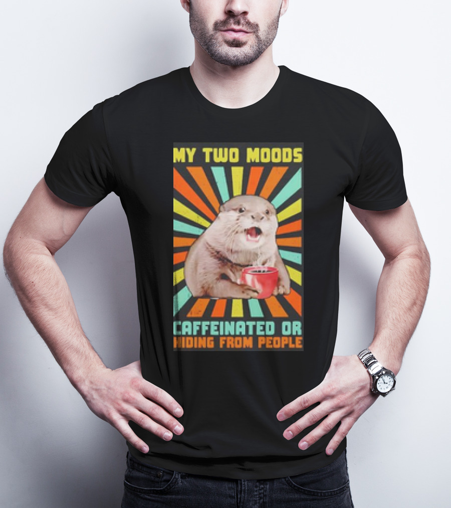 My Two Moods Caffeinated Or Hiding From People Retro T-Shirt